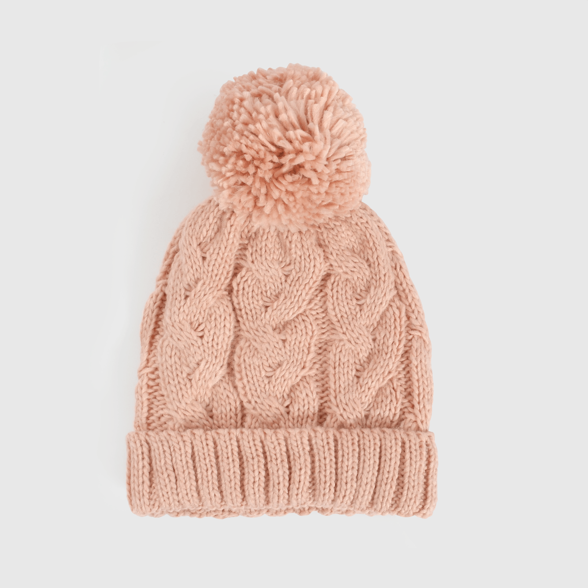 Gorro Trenzado con Forro Rosado